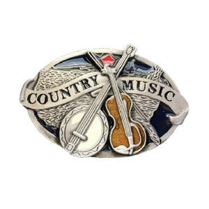 Country Music Belt Buckle Violin Banjo Musical Western Belts & Buckles ...