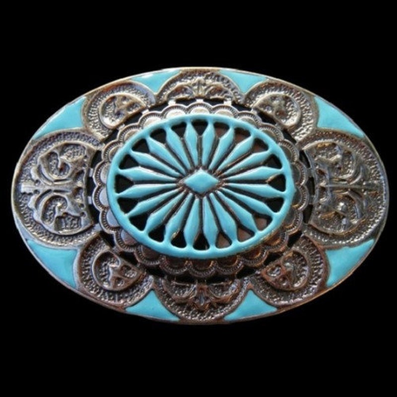 Turquoise Belt Buckle - Etsy