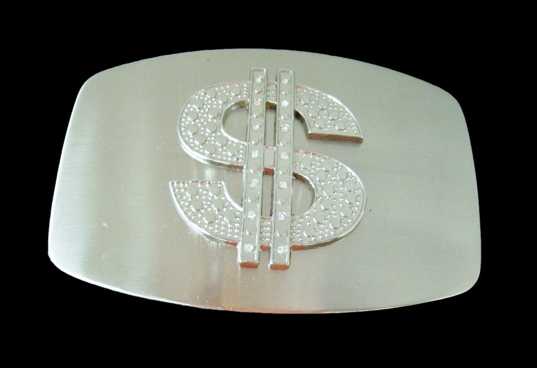 Belt Buckle Dollar Money Sign Big Rhinestone Buckles - Etsy