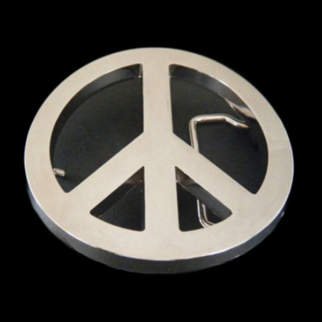 Peace Sign Belt Buckle Love 60's 70's Flower Power Era Hippie Belts ...