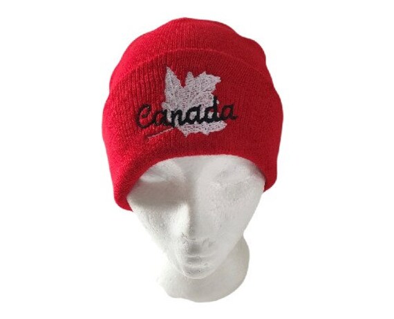 Canada Premium Quality Unisex Adult Winter Toque Hat Red Beanie ...
