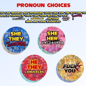 CUSTOM Sonic the Hedgehog Pride Pronoun Buttons - Etsy