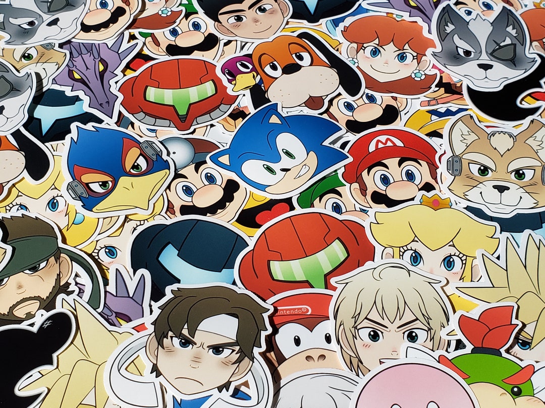 Five RANDOM Super Smash Bros Stickers - Etsy