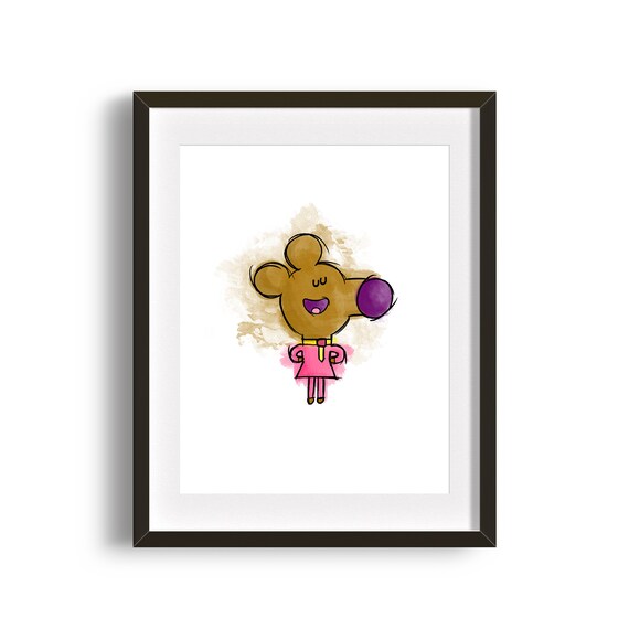 Hey Duggee Norrie Watercolour A4 Print - Etsy