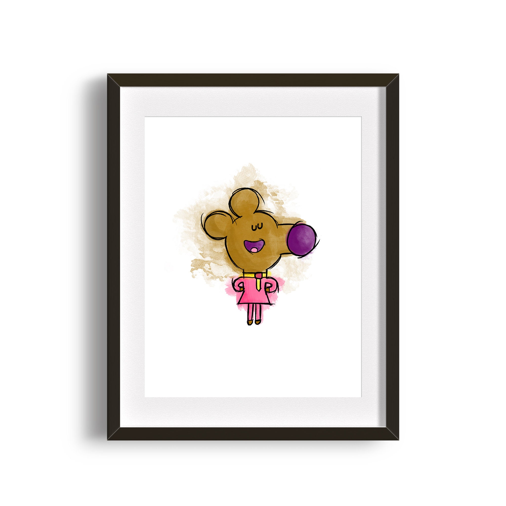 Hey Duggee Norrie Watercolour A4 Print - Etsy