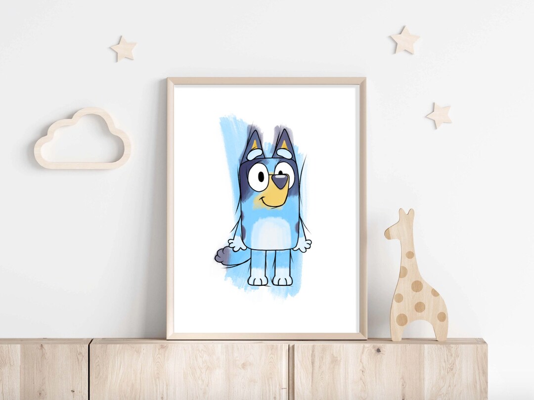 Bluey Childrens Bedroom Wall Art Watercolour Poster Print - Etsy Australia