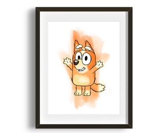 Bluey Friends Wall Art Print Poster Bandit Chilli Bingo - Etsy