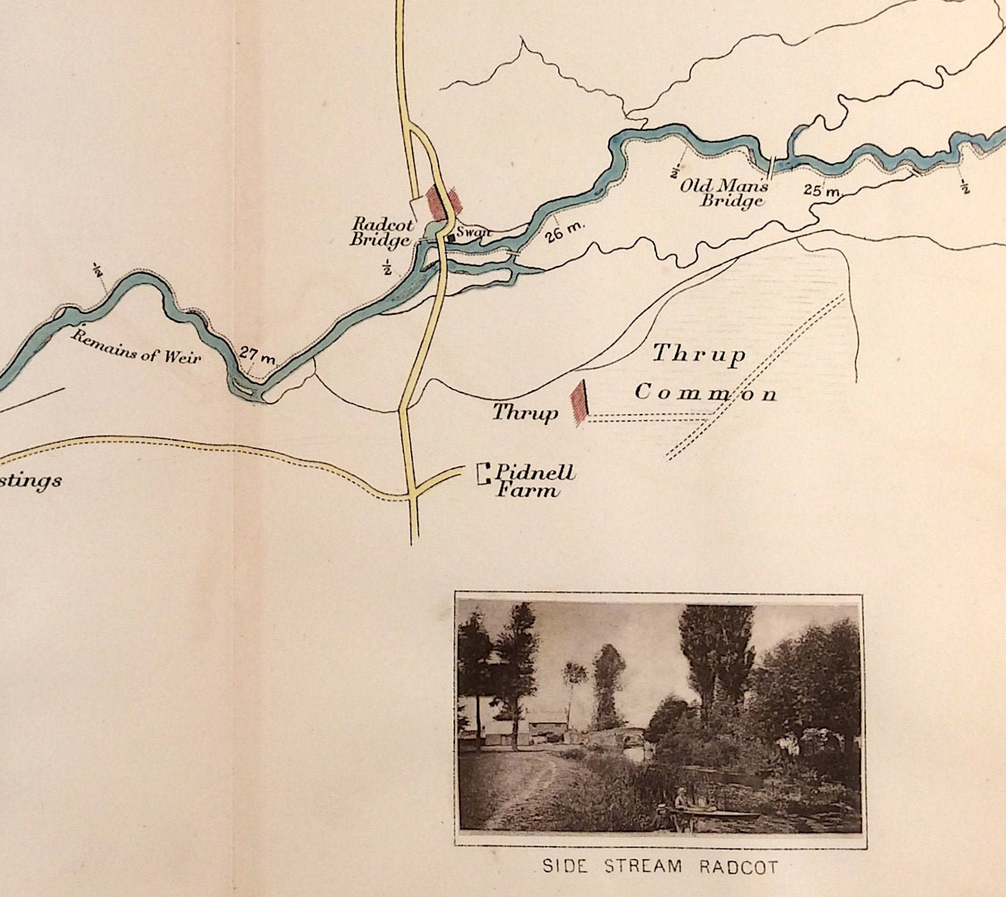 1885 River Thames Map Showing Oxfordshire Kelmscott, Eaton Hastings and ...