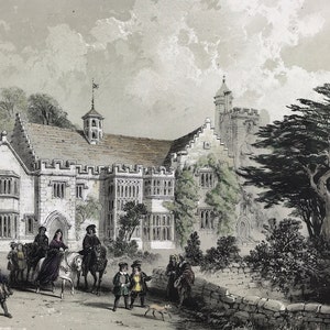 St Asaph on the River Elwy in Denbighshire Wales c1813 Original etched ...