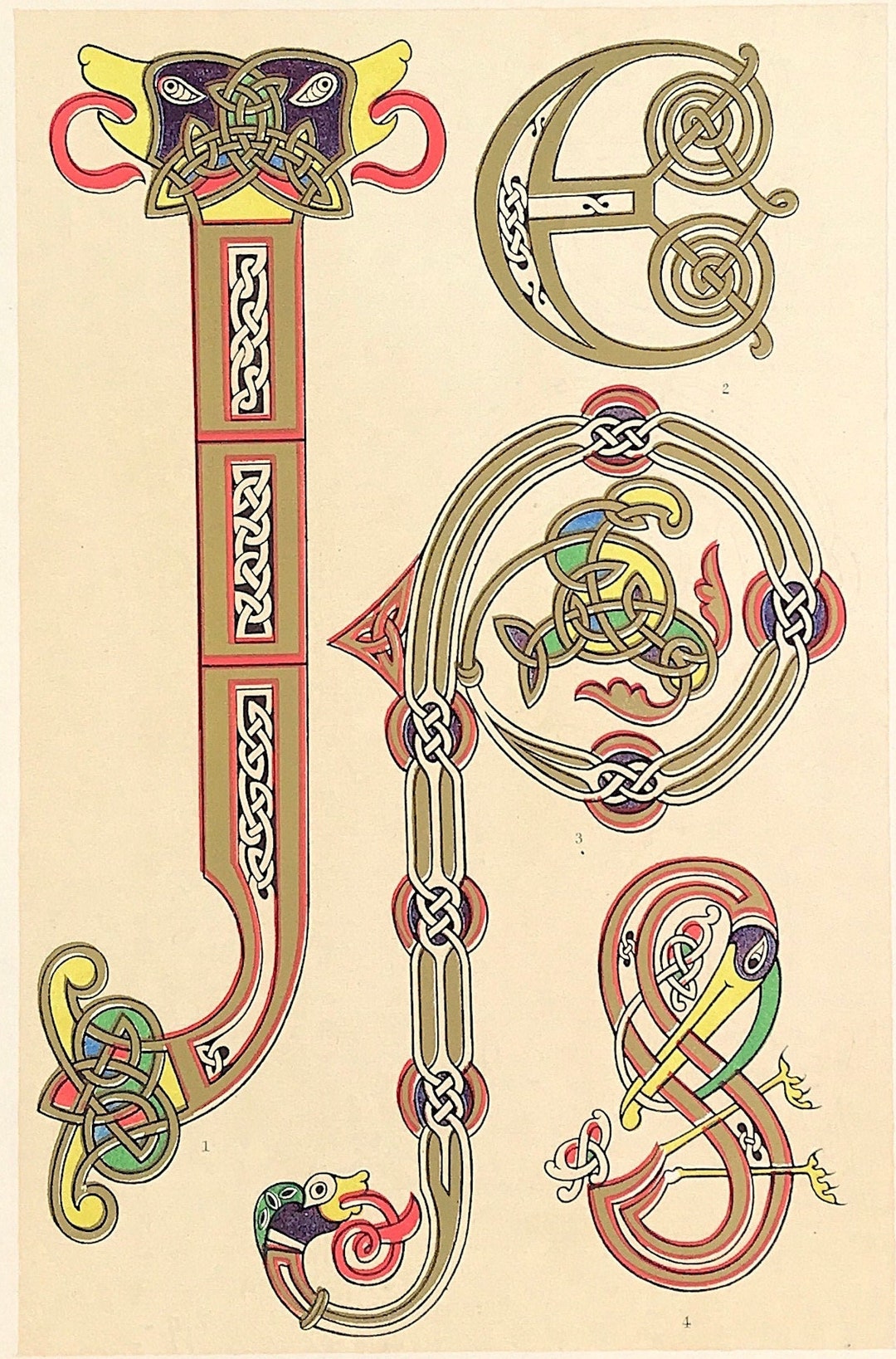 Decorative Art Illumination C1860 Bible Fragment 10th Century Beautiful ...