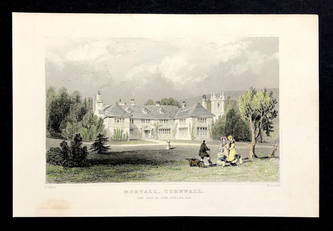 Cornwall England Morval Historic Manor Original by Thomas Allom ...