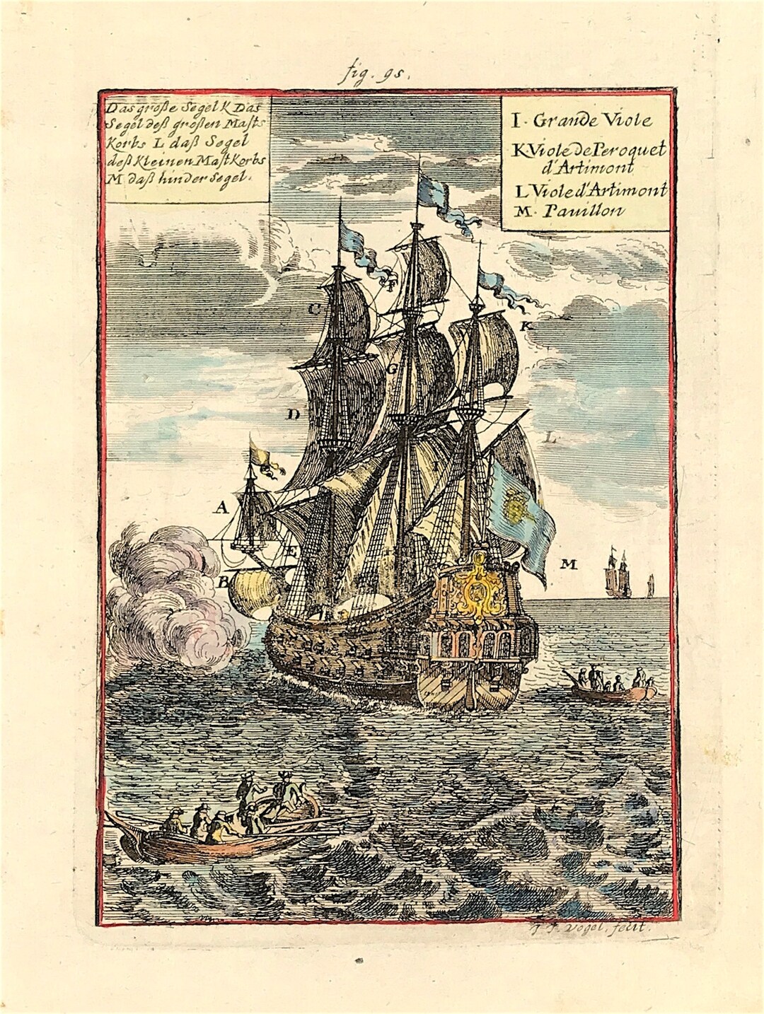 Galleon Sailing Ship Alain Mallet C1683 View Galleon Firing Cannonball ...