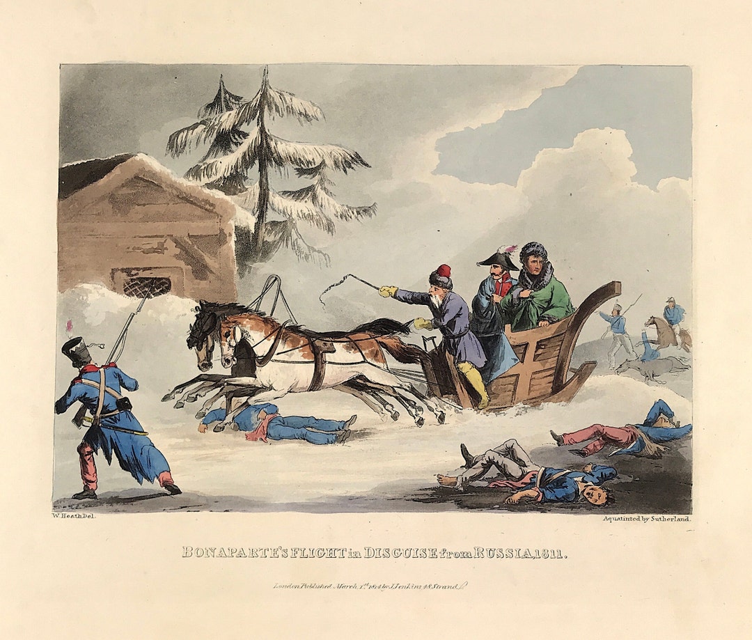 Napoleon Bonaparte's Flight in Disguise From Russia 1811 Print Jenkins ...