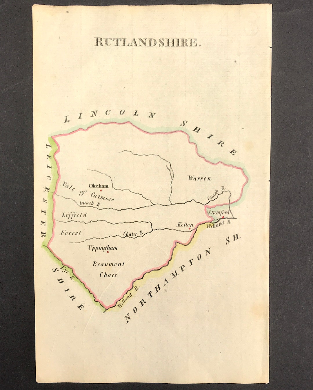 Rutland Map by John Aikin From England Delineated C1803 Original ...