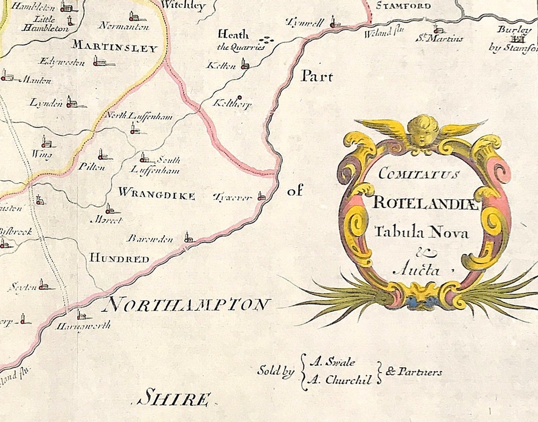 Map Rutland Rutlandshire by Robert Morden Original Copper Engraved Hand ...