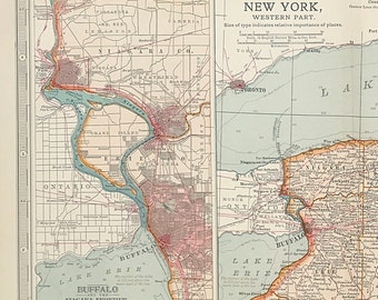 Map of Western New York - Etsy