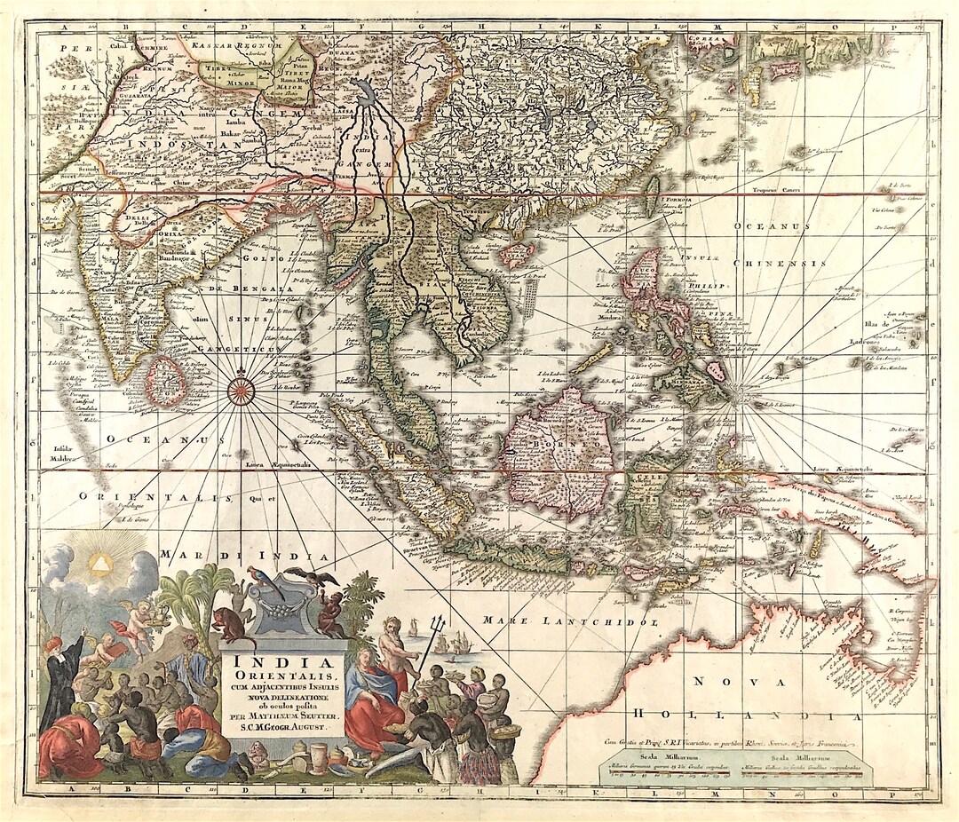 Antique Map of Southeast Asia, Australia & Indian Ocean: Seutter, C1730 ...