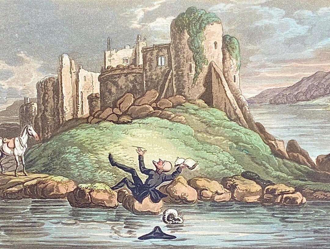 1813 Satire Prints Doctor Syntax Tumbling Into the Water by Thomas ...