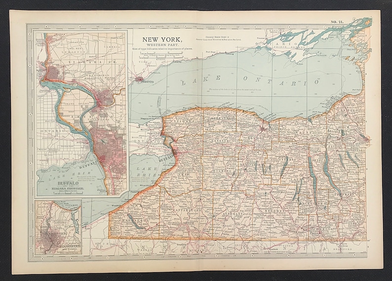 Map of New York Western Part From Century Atlas of the World 1901 ...