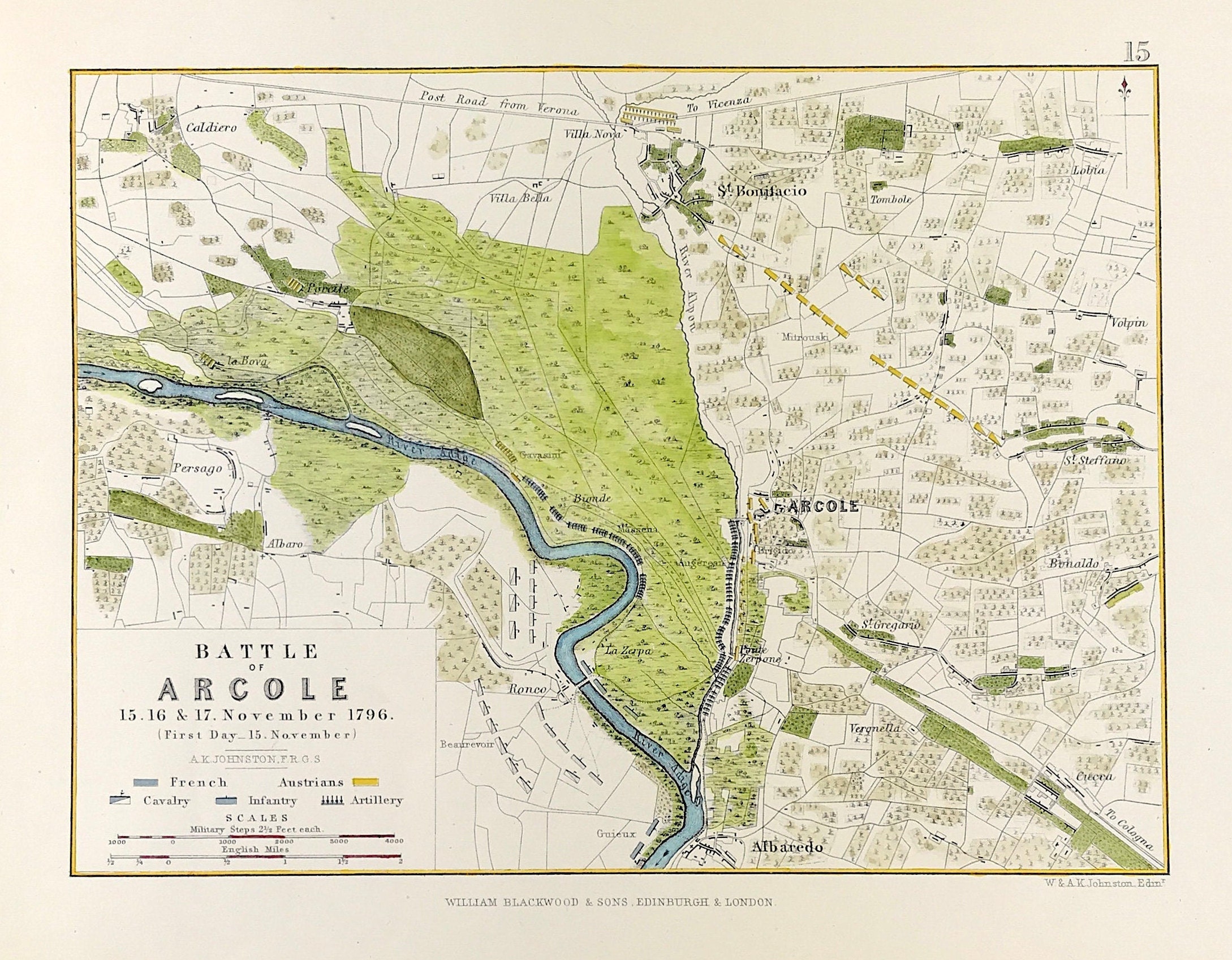 Military Battle of Arcole 1796 by A K JOHNSTON fine hand | Etsy