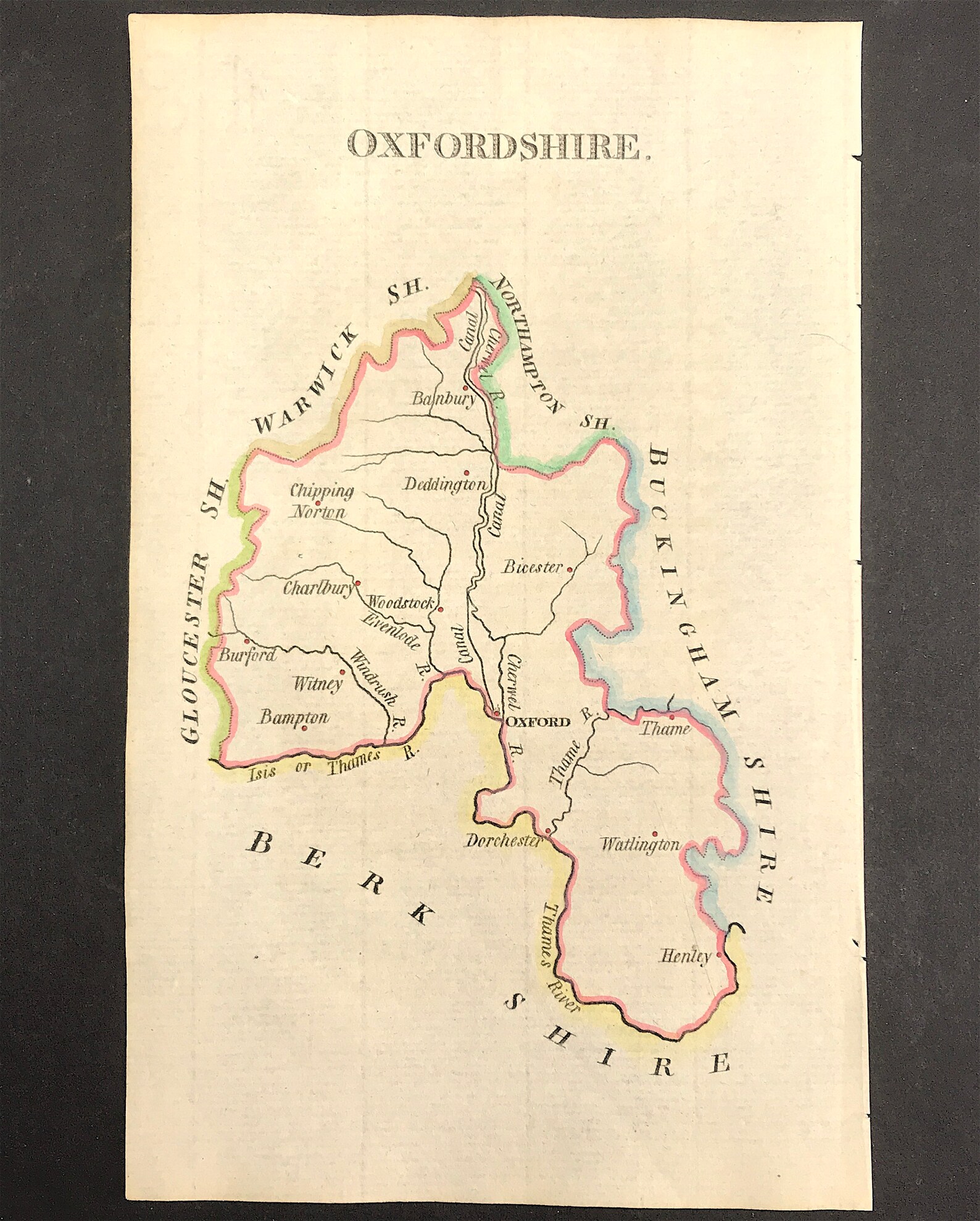 Antique Map of Oxfordshire 1803 by John Aikin From England Delineated ...