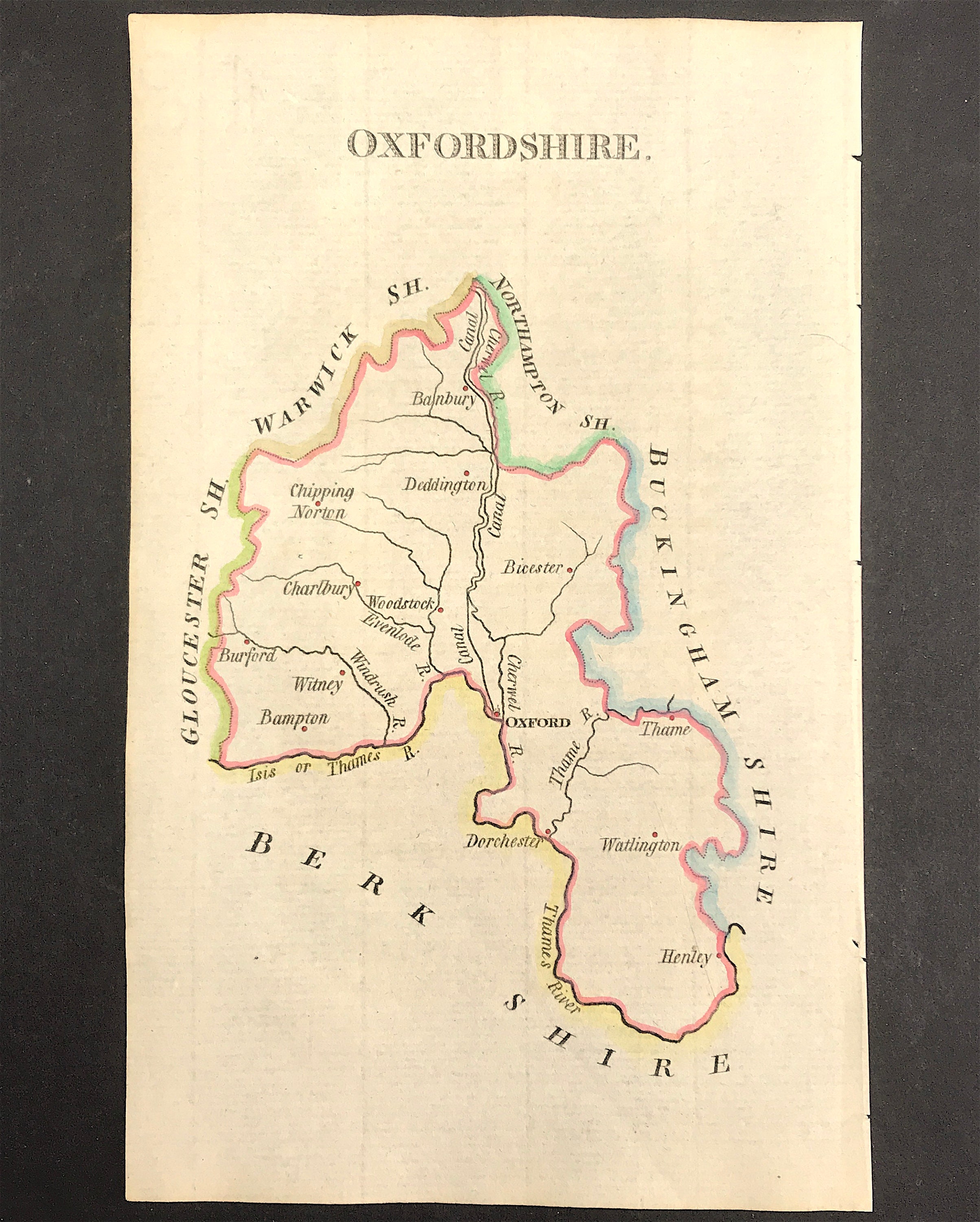 Antique Map of Oxfordshire 1803 by John Aikin From England Delineated ...