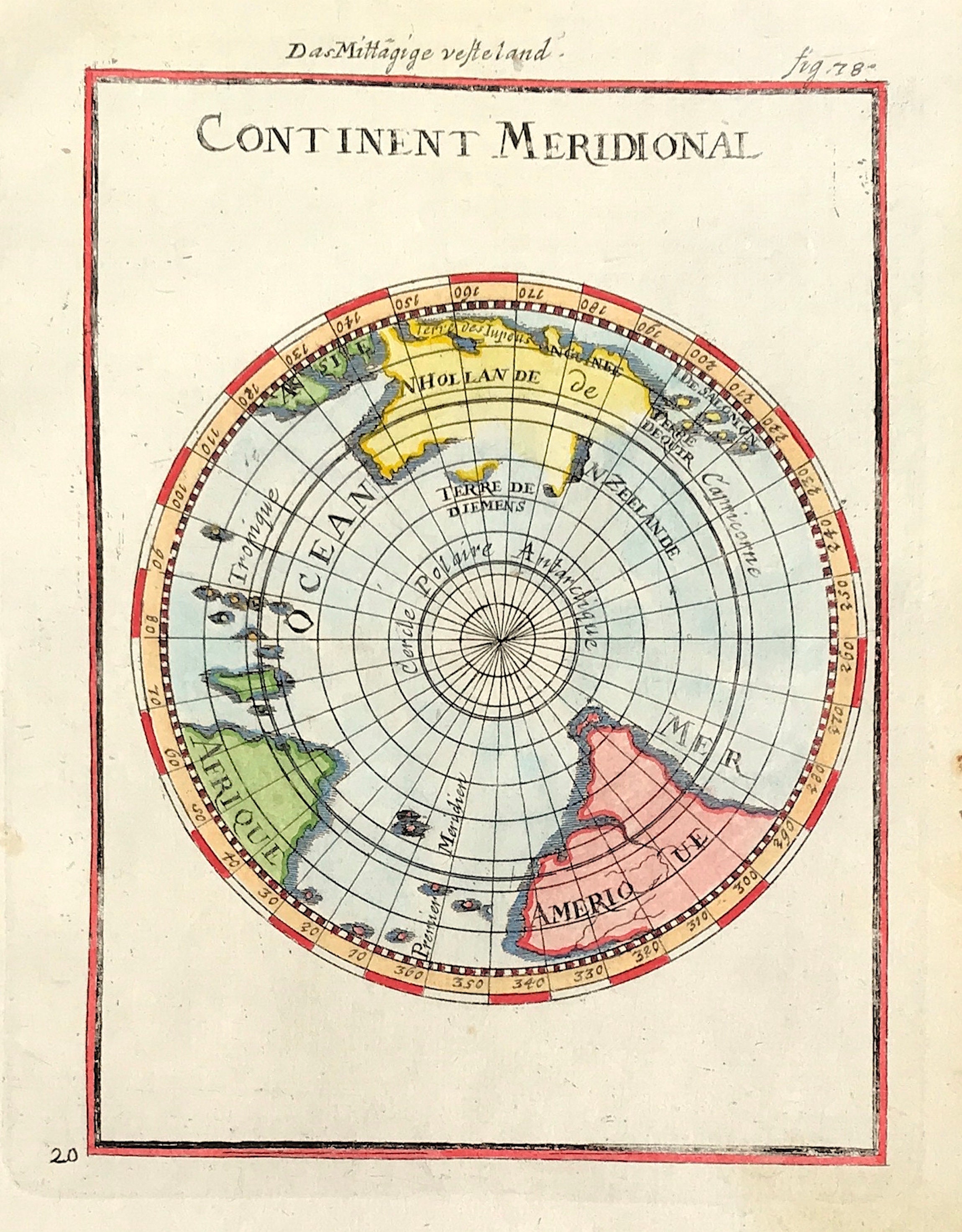 Hemisphere Maps 1683 Continent Septentrional & Meridional by - Etsy