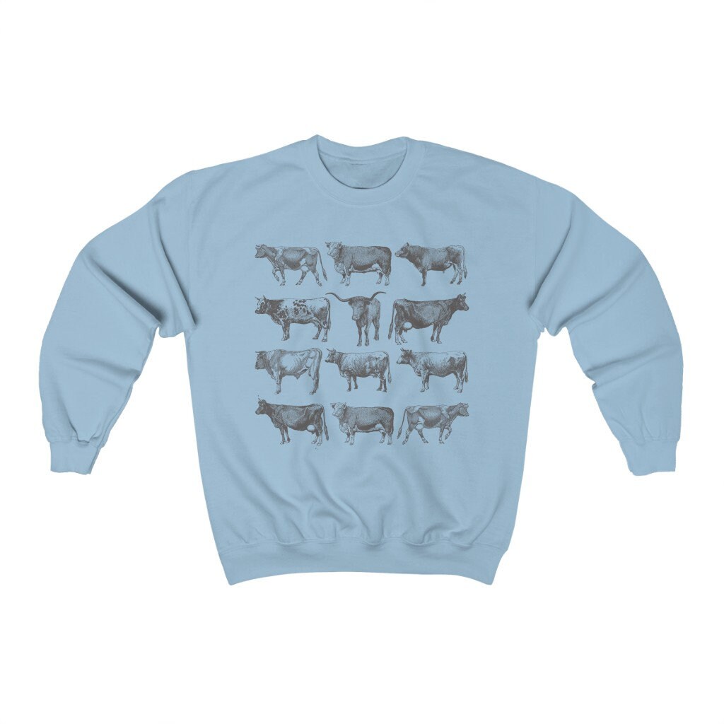 Cow Sweatshirt Cottagecore Clothing Western Crewneck - Etsy