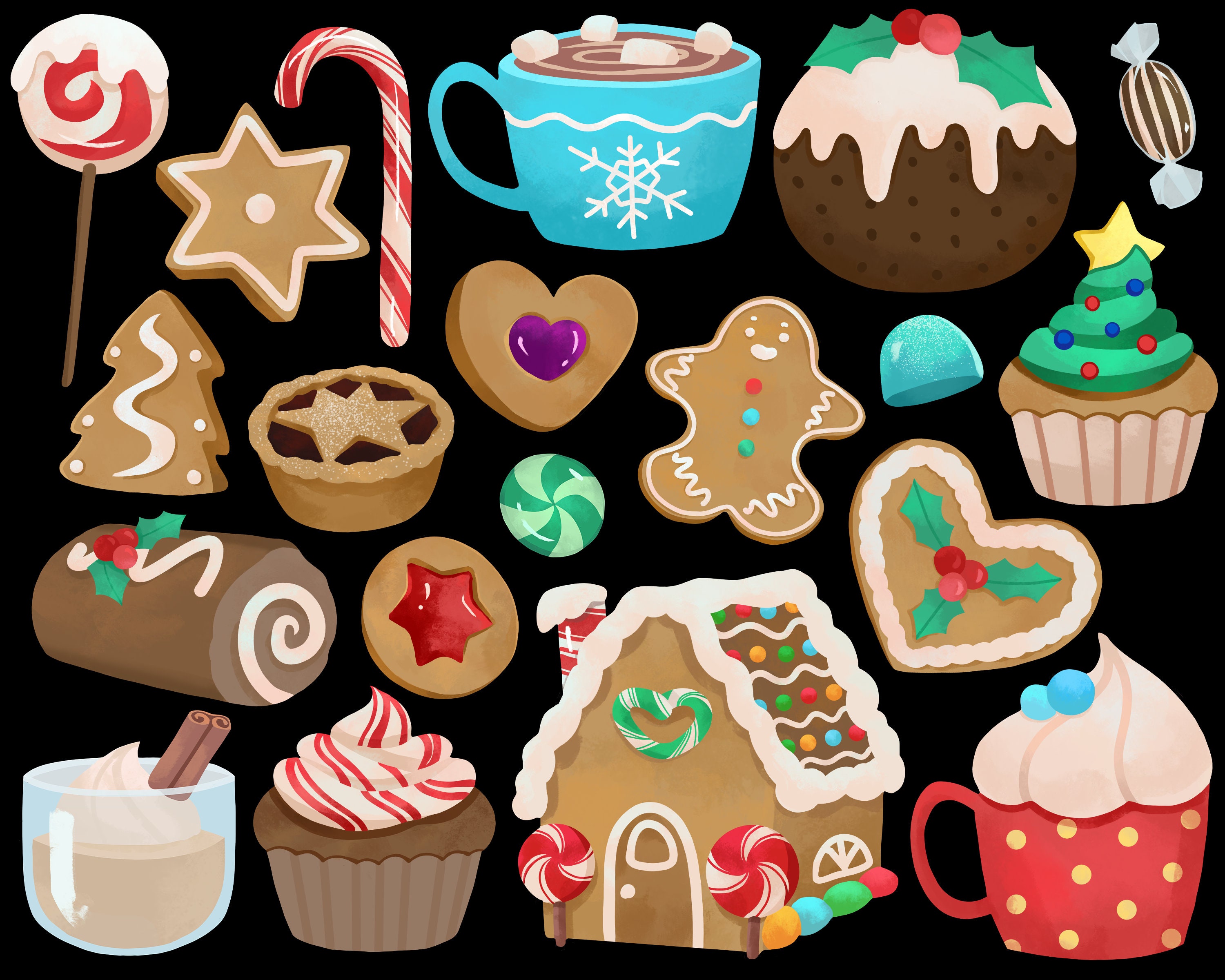 Christmas Treats Clipart Navidad Descargar Descarga instantánea Hombre ...