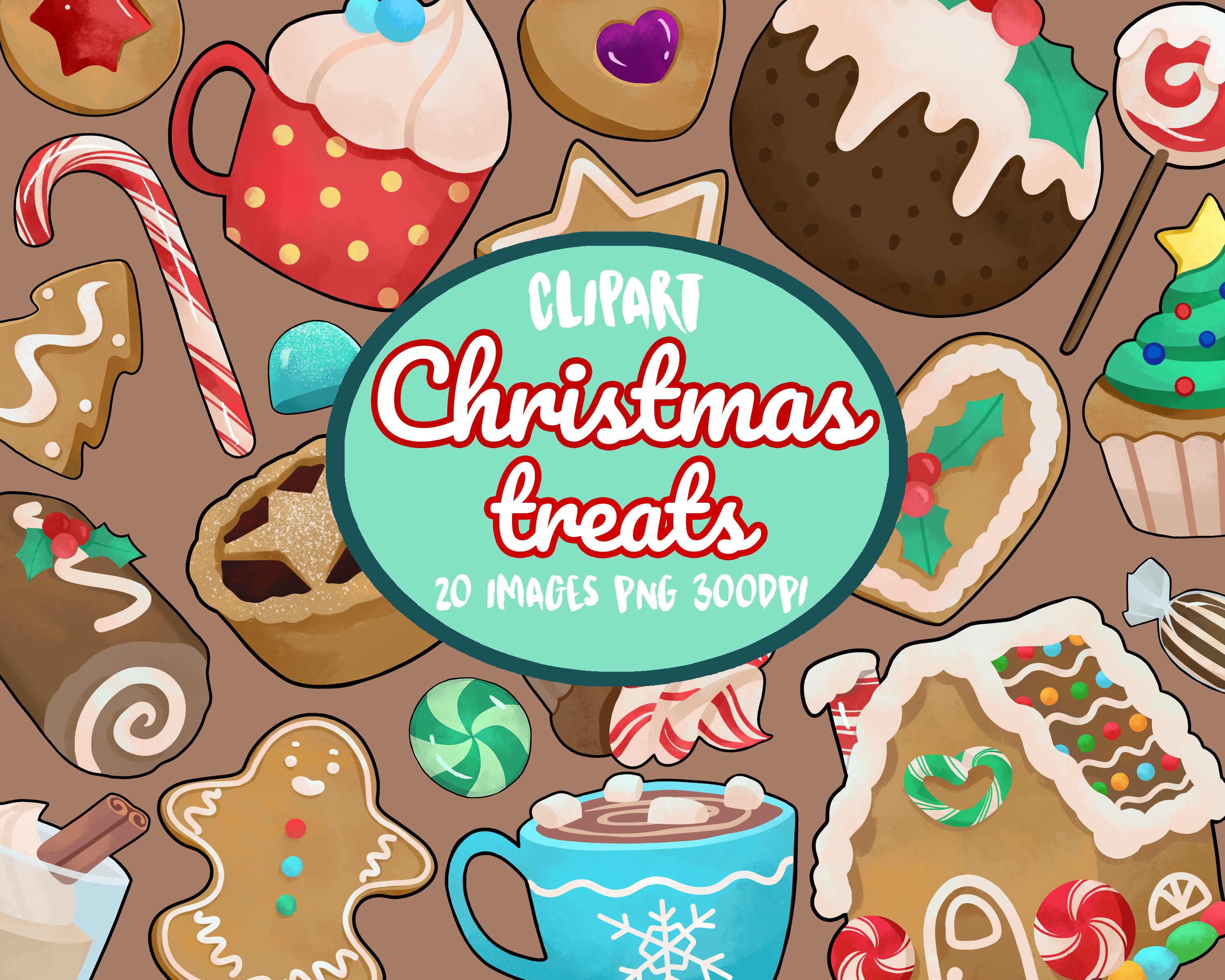 Christmas Treats Clipart Navidad Descargar Descarga instantánea Hombre ...