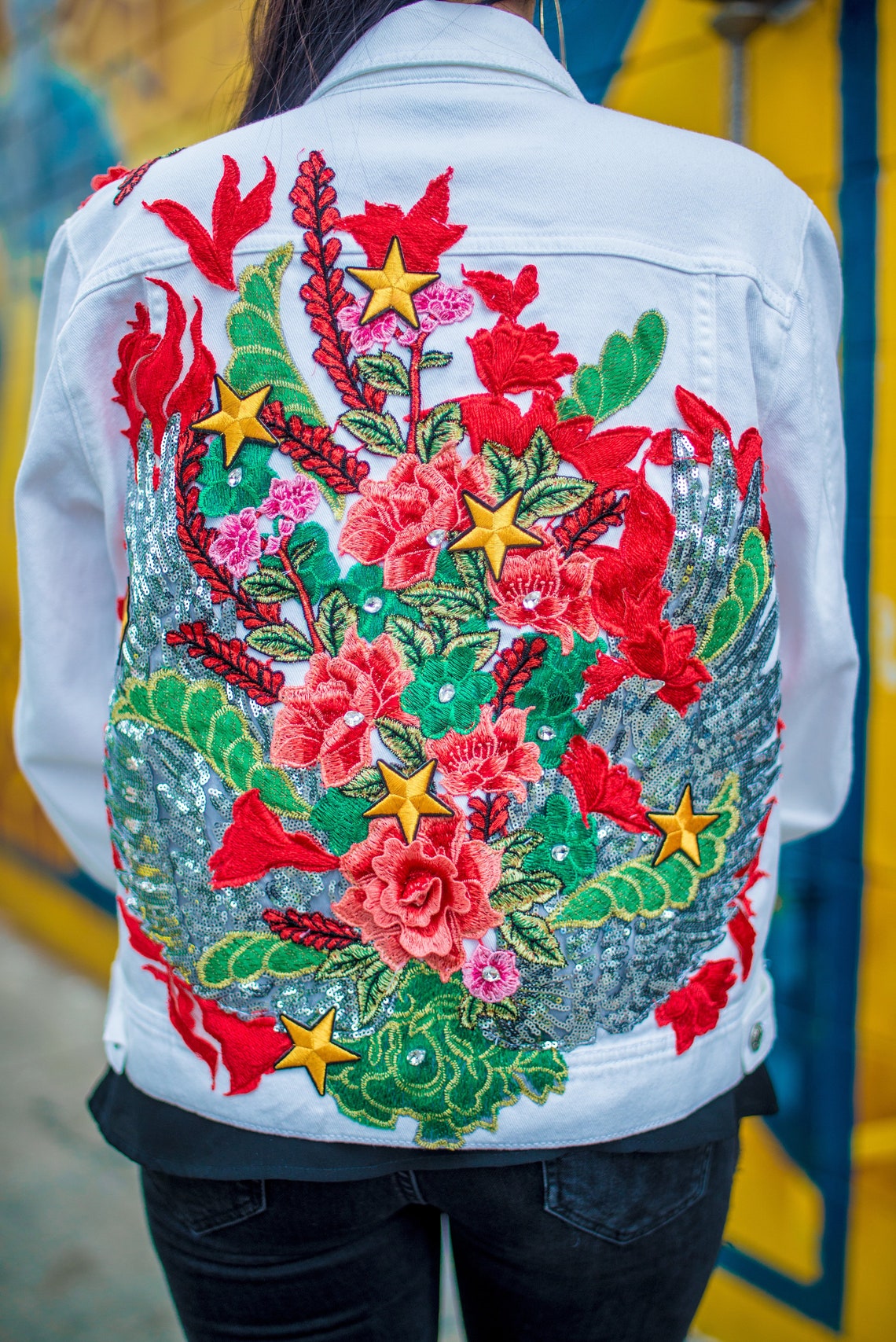 Custom Handmade Embroidered White Jacket Unique Jacket Boho - Etsy