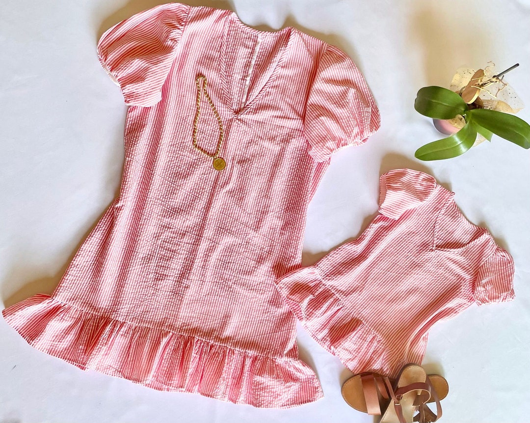 Light Pink Matching Mother Daughter Outfits, Mommy and Me Dresses ...
