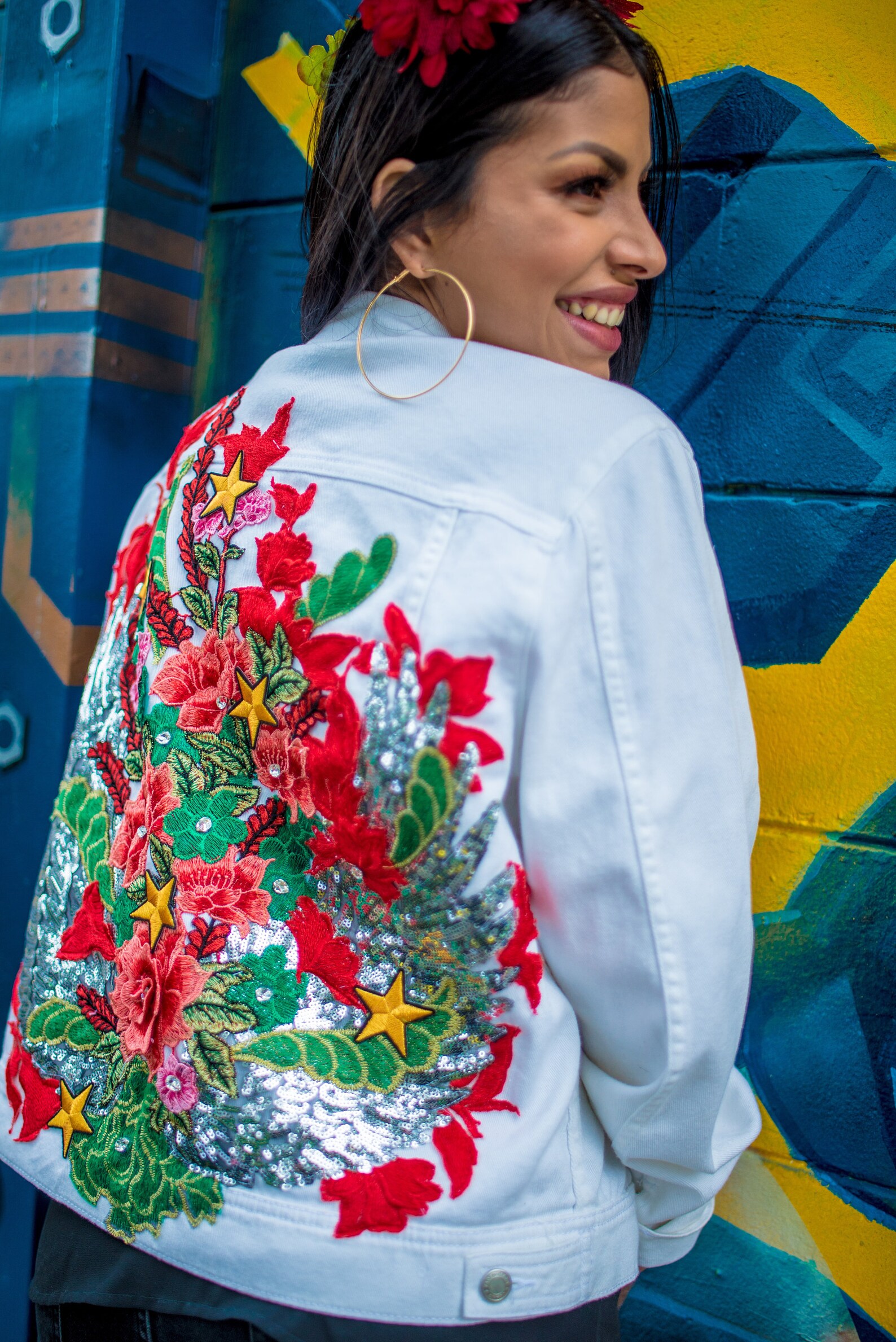 Custom Handmade Embroidered White Jacket, Unique Jacket, Boho Jacket ...