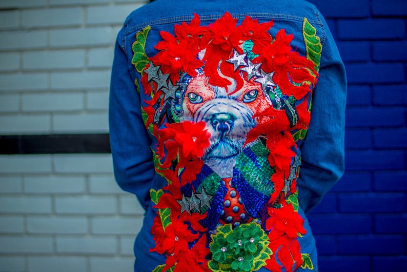 Custom handmade embroidered denim shirt/jacket unique jacket | Etsy