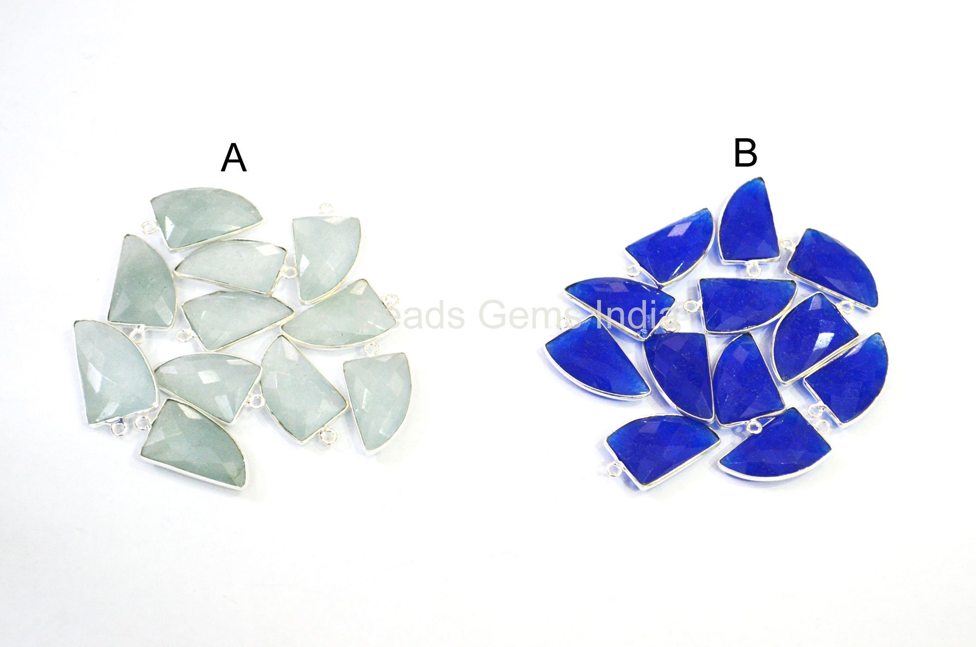 Aqua and Kyanite Hydro Glass Shark Tooth Shape Single Bail - Etsy