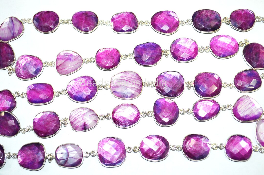 Lavender Colored Moonstone Slice Connector Chain - Lavender Moonstone ...