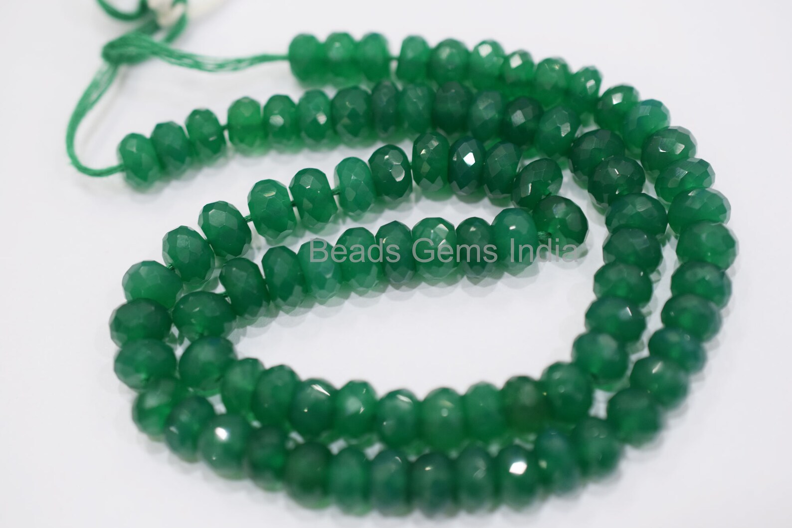 Verde Natural ónix Rondelle Abalorios Ónix Verde Facetado - Etsy España