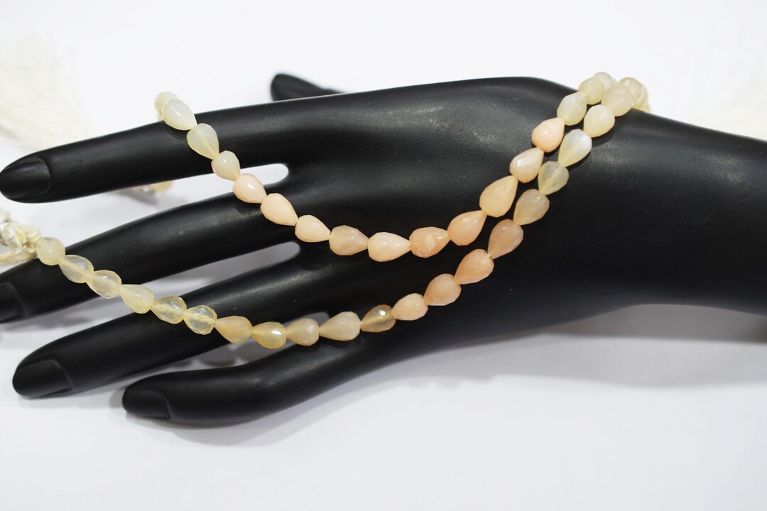 Bone Moonstone Straight Drill Tear Drops Beads , Bone Moonstone Faceted ...