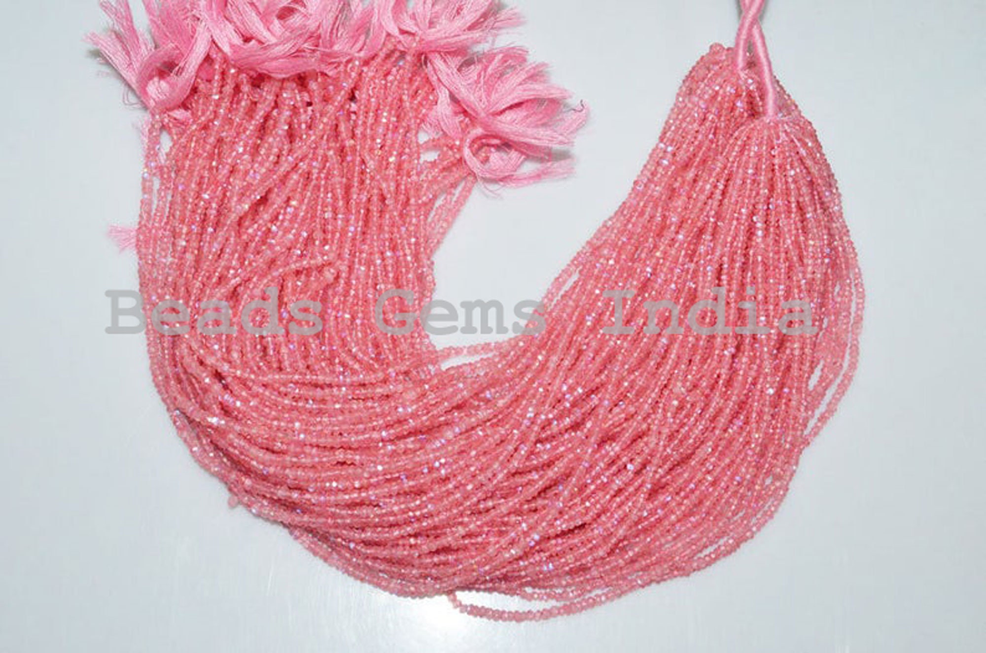 Rainbow Moonstone Mystic Rose Pink Color Coated Rondelle | Etsy