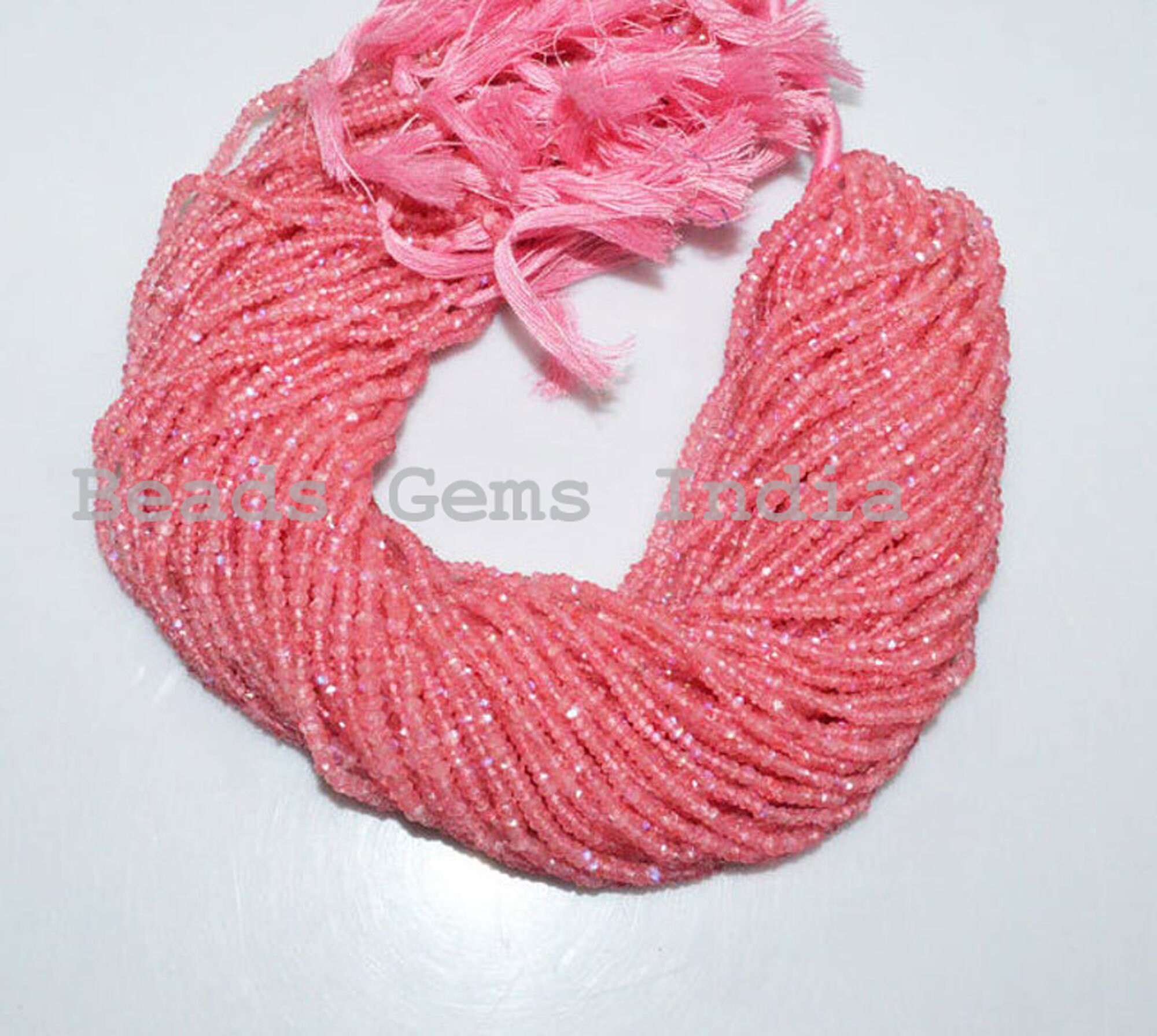 Rainbow Moonstone Mystic Rose Pink Color Coated Rondelle | Etsy