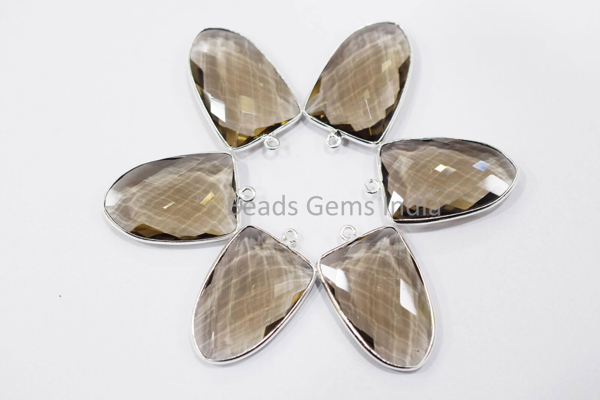 Smoky Hydro Glass Faceted Connector , Smoky Hydro Glass Arrowhead ...