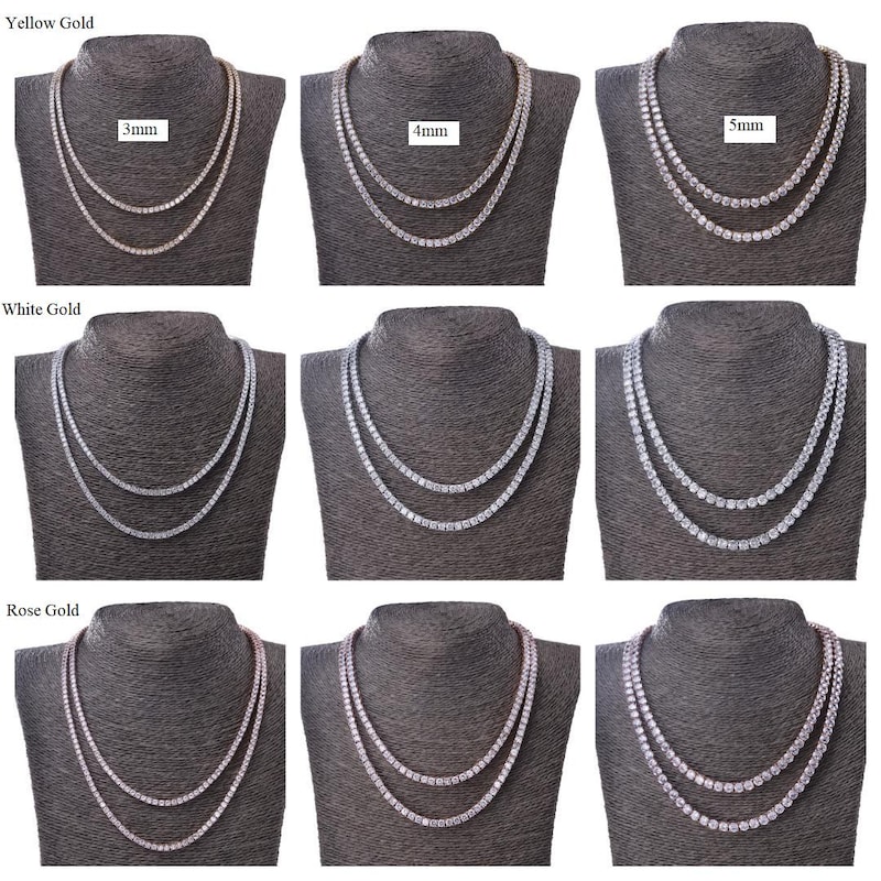 K Gold Riviera Necklace - Etsy UK