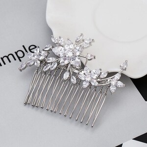 Bridal Hair Comb With Simulated Diamonds Cubic Zirconias Wild - Etsy UK