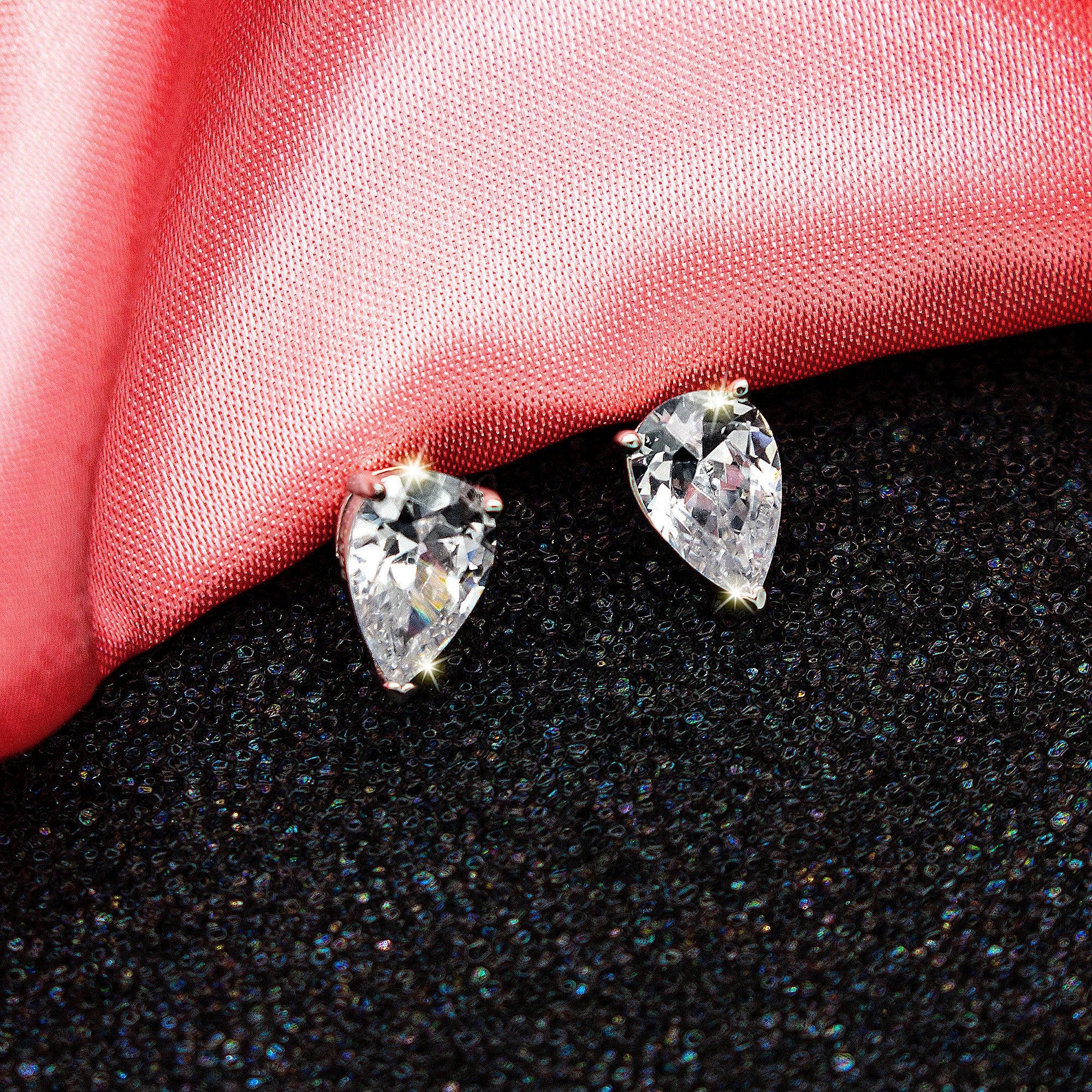 Teardrop Pear Shape Stud Simulated Diamond 5A Cubic Zirconia | Etsy