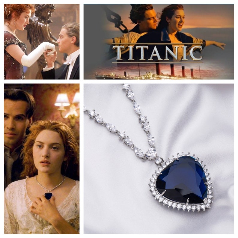 The Titanic Heart of the Ocean Necklace & Slightly Smaller - Etsy