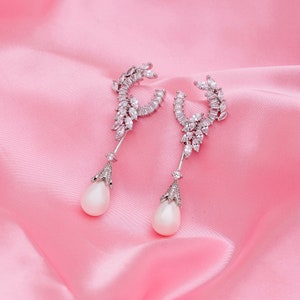 Princess of Wales South Sea Shell Pearl Drop Earrings Reproduction With ...
