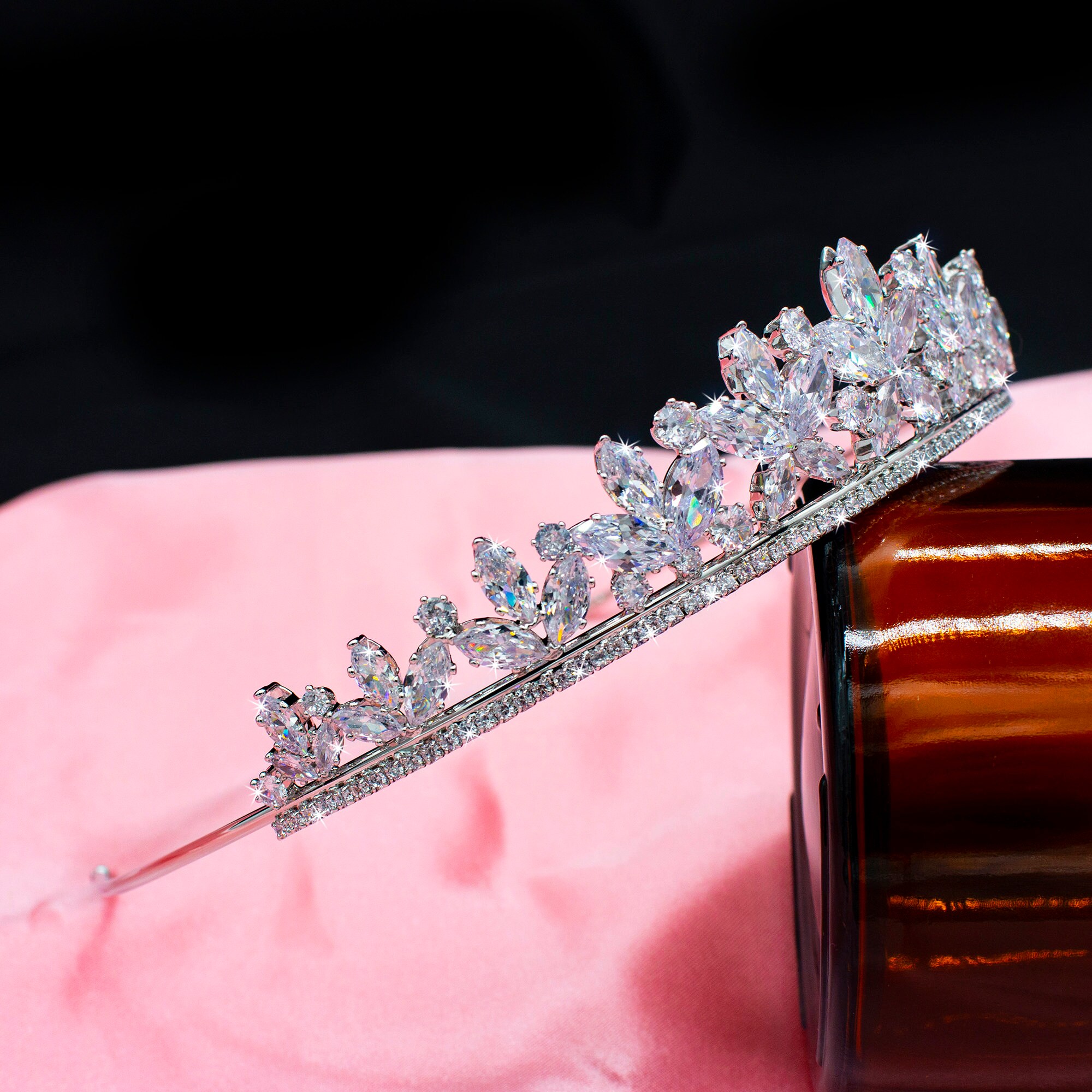 Bridal Tiara Wild Pansy Design With AAA Cubic Zirconias - Etsy UK