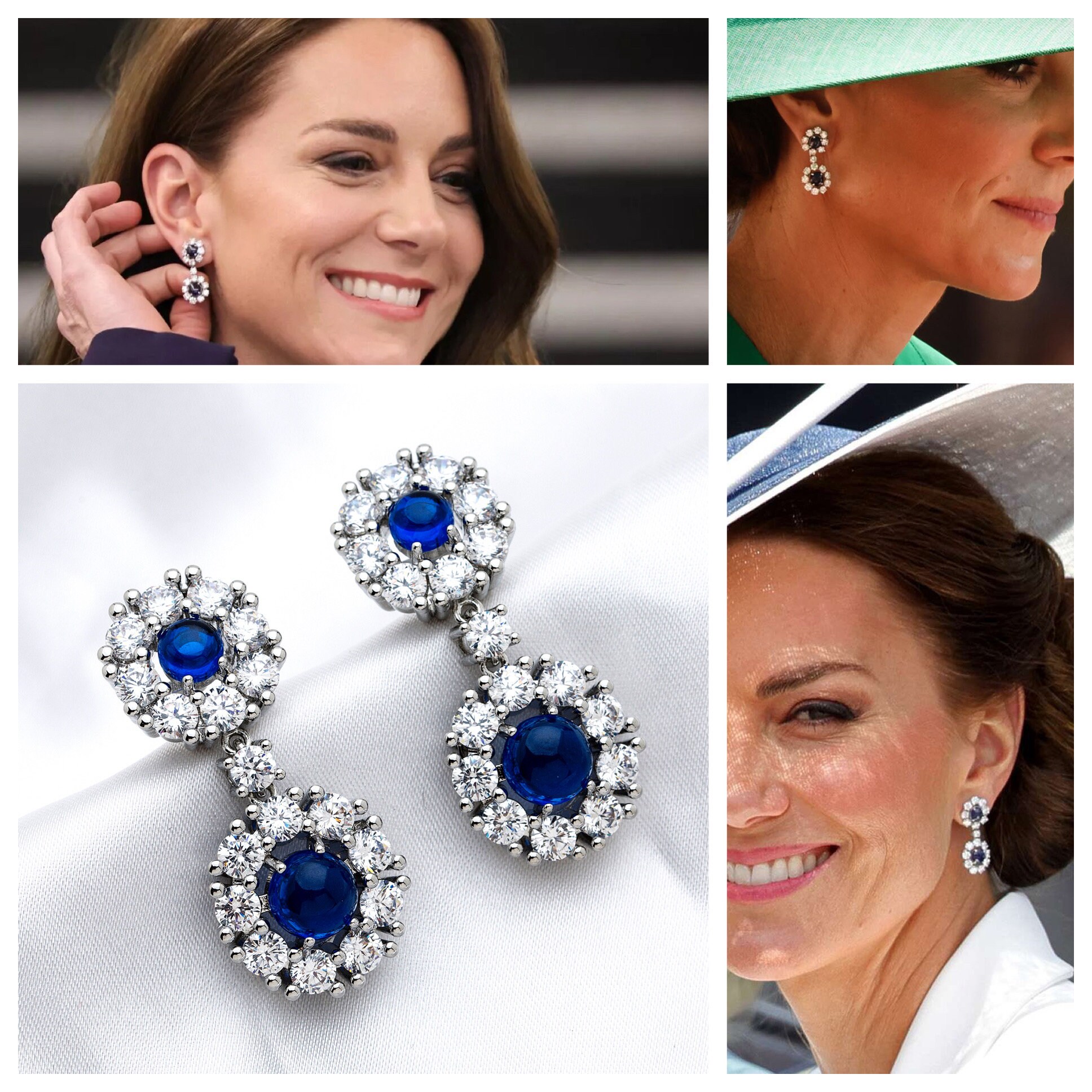 Princess Diana and Kate’s Simulated Sapphire and Diamond 5A Cubic ...