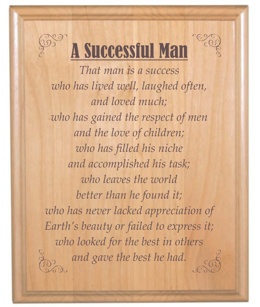 Successful Man Plaque Laser Engraved | Father Plaque | Dad Gift ...