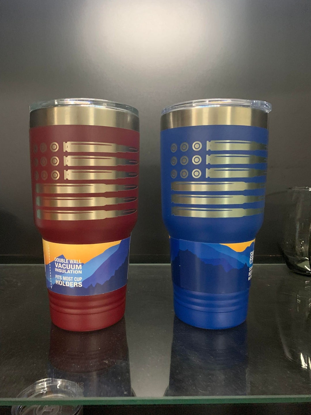 Bullet Flag Cup, Patriotic Flag Personalized Tumbler, Insulated Cup ...